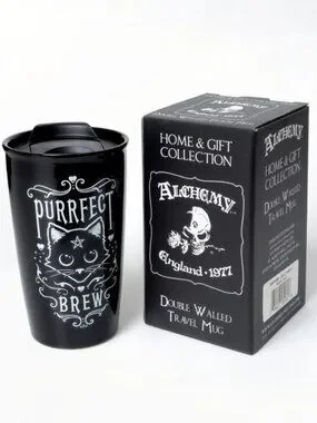 Alchemy Gothic | Kitchen | Alchemy Gothic Purrfect Brew Travel Mug ...